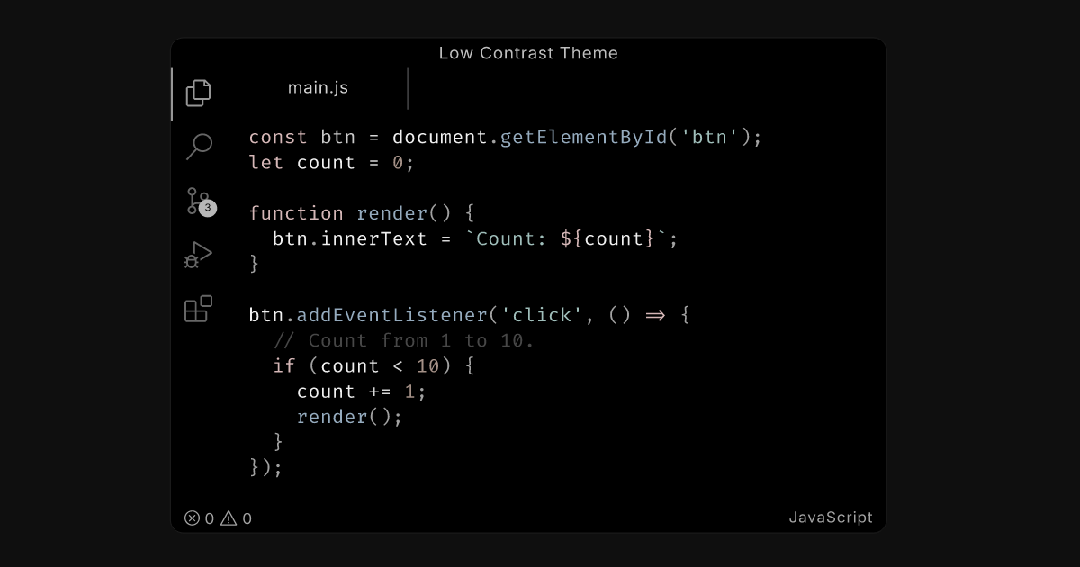 Low Contrast Theme by mochi | VS Code Themes