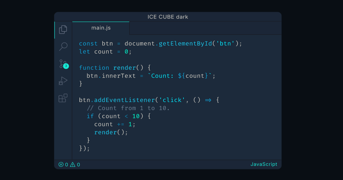 ICE CUBE 🧊 by ncfrak | VS Code Themes
