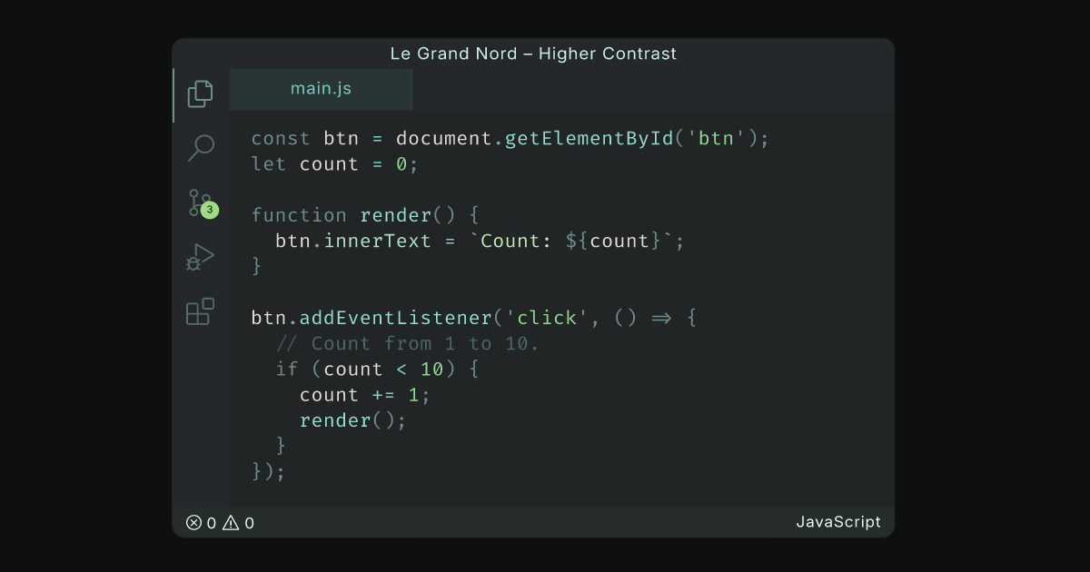 Le Grand Nord by ncode fun | VS Code Themes