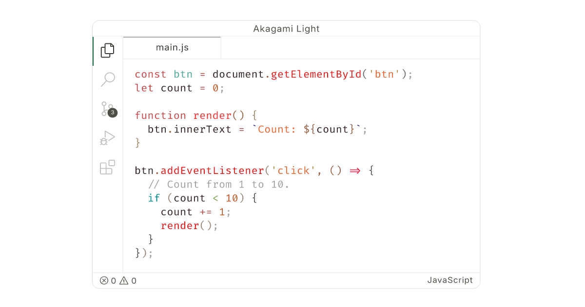 Akagami Color Theme by nicholasXue | VS Code Themes
