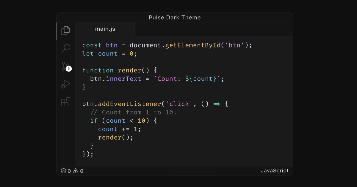 Pulse Dark Theme by Pulse Studio | VS Code Themes