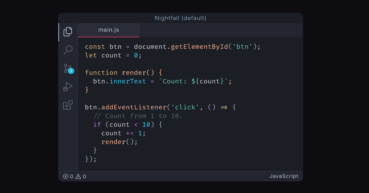 Nightfall Theme by Qatoqat | VS Code Themes