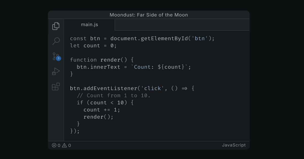Moondust Theme Fork by rainbowflesh | VS Code Themes