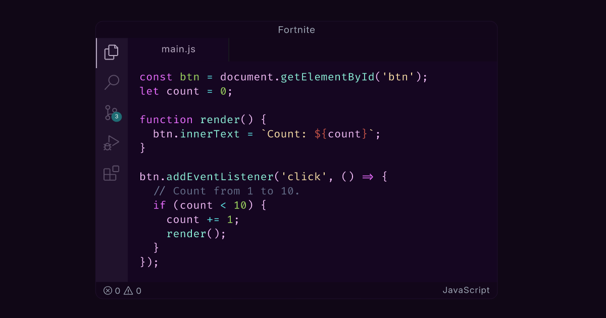 Fortnite VS Code Theme by sarah.drasner | VS Code Themes