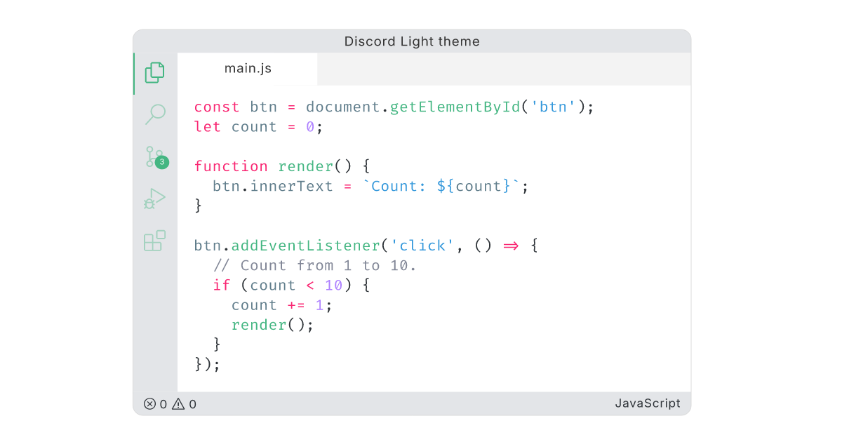discord-light by Nanashi. | VS Code Themes