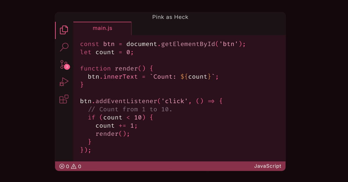 Pink As Heck By Shoobah VS Code Themes Pink As Heck By Shoobah VS Code Themes