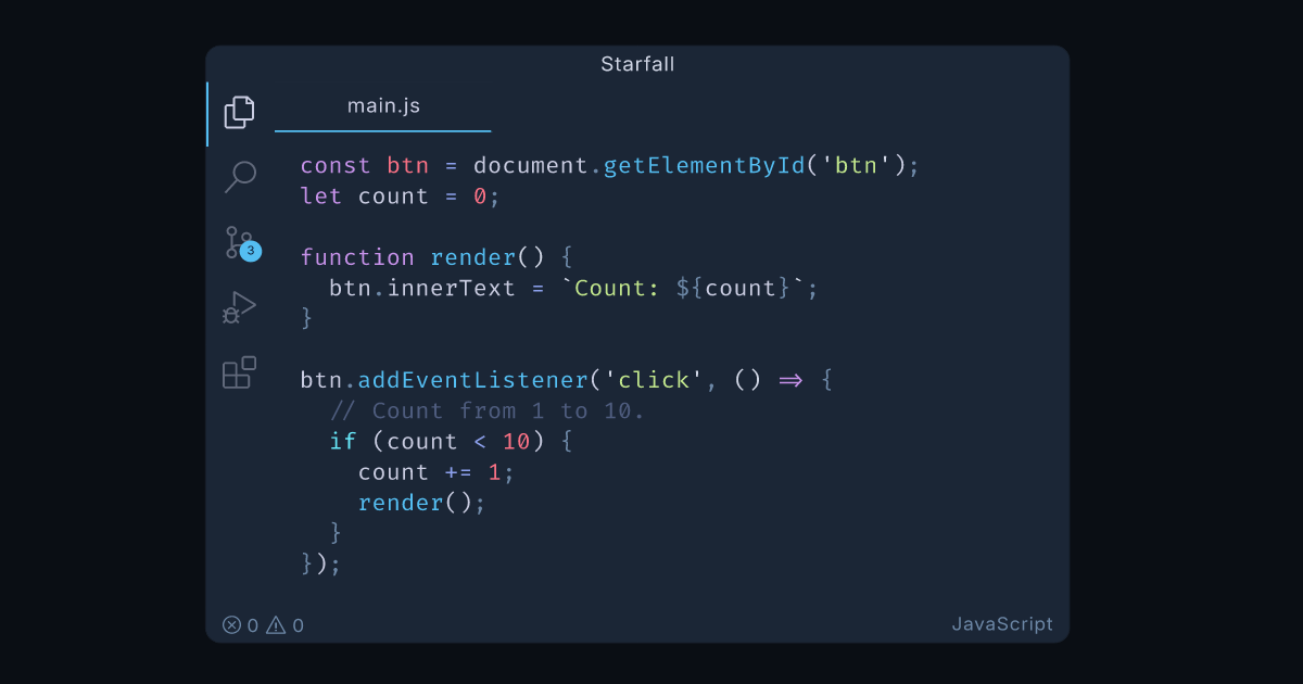 Starfall by sndst00m | VS Code Themes