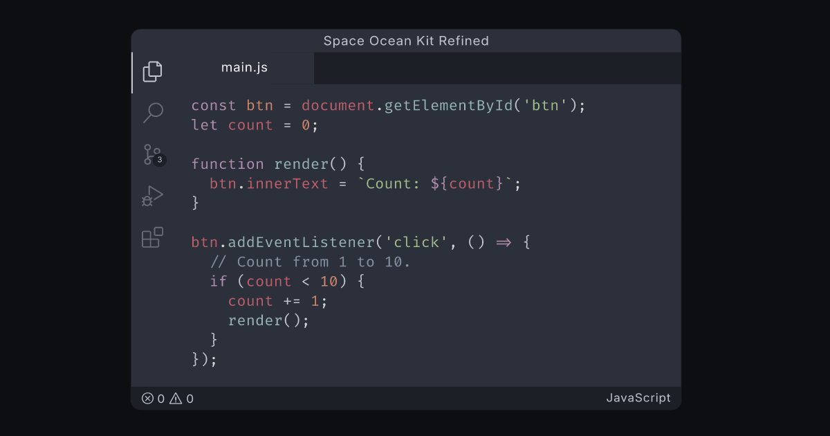 Space Ocean Kit Refined by space-ocean-kit-refined | VS Code Themes