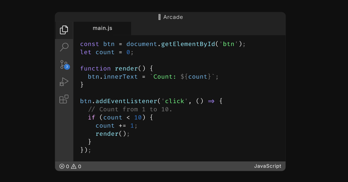 🕹 Arcade by Chris Bailey | VS Code Themes