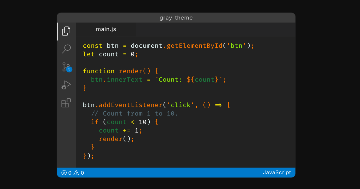 gray-theme-bright by trysay | VS Code Themes