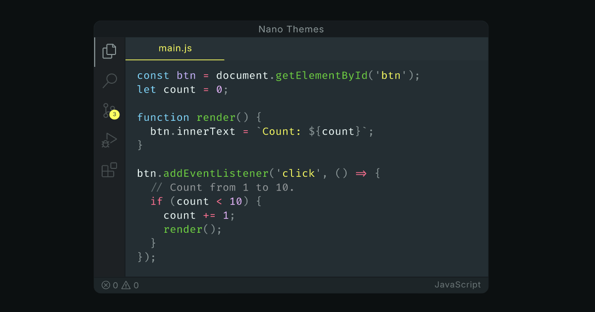 Nano Themes by Uğur AKTAŞ | VS Code Themes