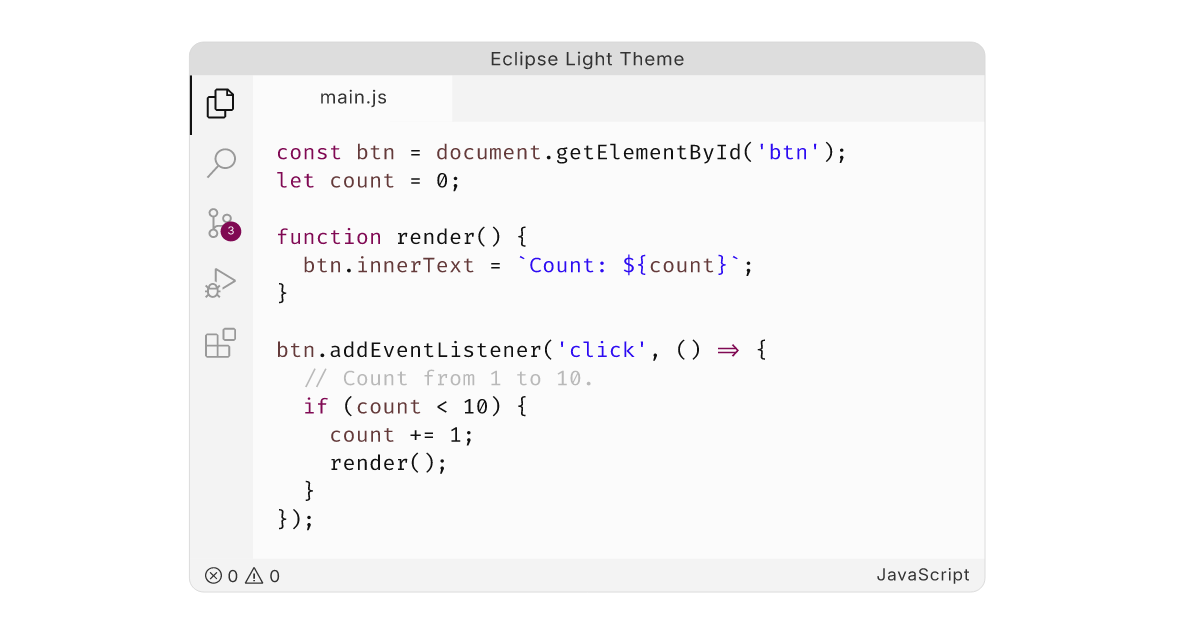 Eclipse Light Theme by xLisden | VS Code Themes