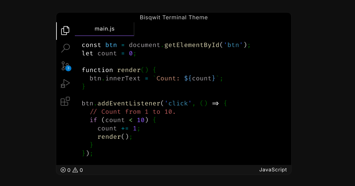 Bisqwit Terminal Theme by Hike Yegiyan | VS Code Themes