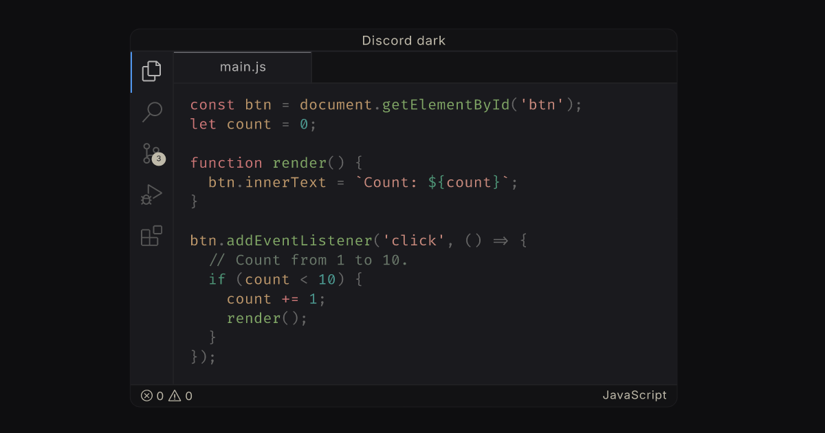 Dark Discord Theme by zangetsu002 | VS Code Themes